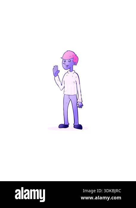 starburst effect animation of cartoon waving man Stock Video Footage ...