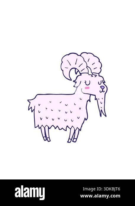 blinking radial lines animation of a cartoon goat Stock Video Footage ...