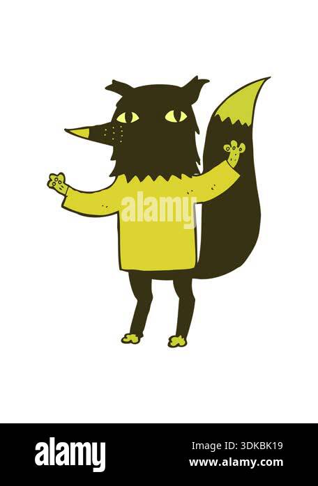 changing color animation of cartoon wolf Stock Video Footage - Alamy