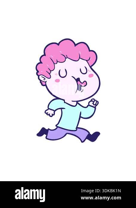 shivering motion animation of cartoon man singing Stock Video Footage ...