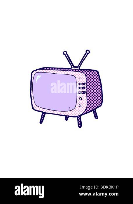 neon light effect animation of cartoon television Stock Video Footage ...