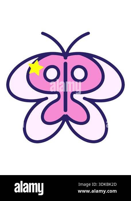 twinkling stars effect animation of simple cute butterfly illustration ...