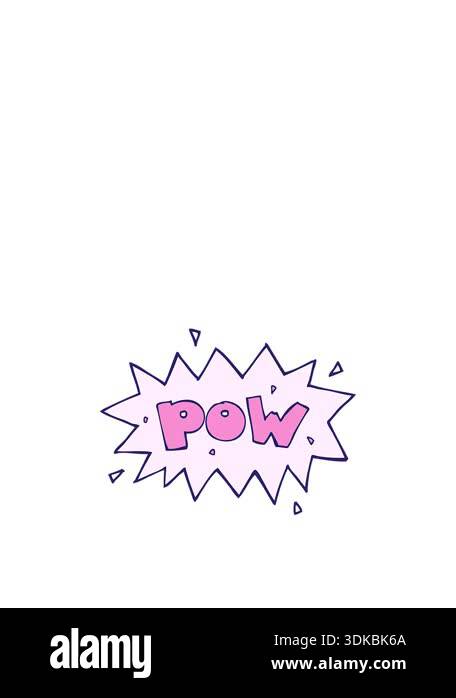 stretching up animation of cartoon comic book pow symbol Stock Video ...