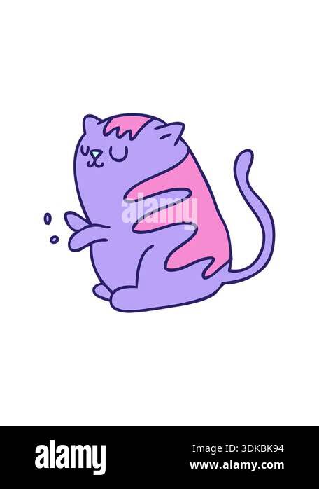 popping motion animation of hand drawing of a cartoon cat Stock Video ...