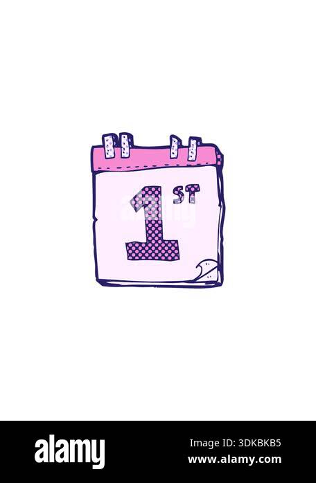 shine light effect animation of cartoon calendar Stock Video Footage ...