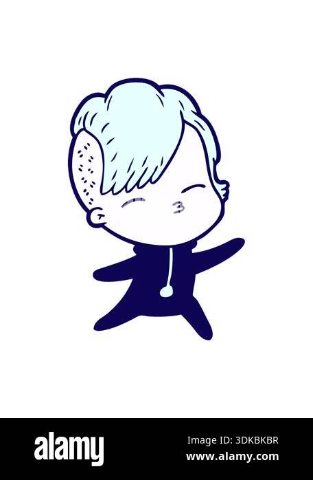 neon light effect animation of cartoon squinting girl Stock Video ...