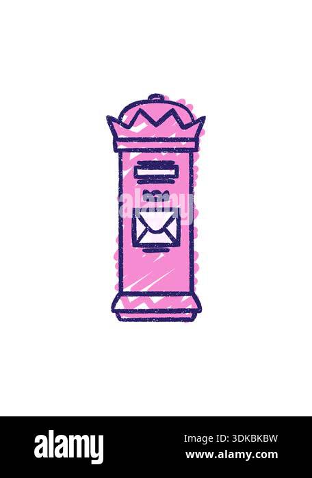 jiggle and pause animation of British Postbox Chalk Drawing Stock Video ...