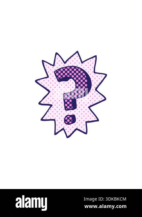 starburst effect animation of comic book style cartoon question mark ...