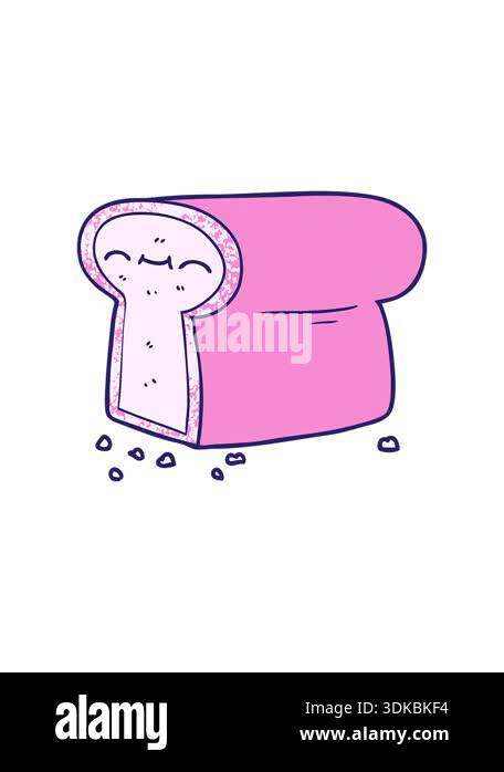 popping motion animation of cartoon loaf of bread Stock Video Footage ...