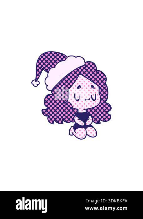 starburst effect animation of a hand drawn christmas cartoon of kawaii ...