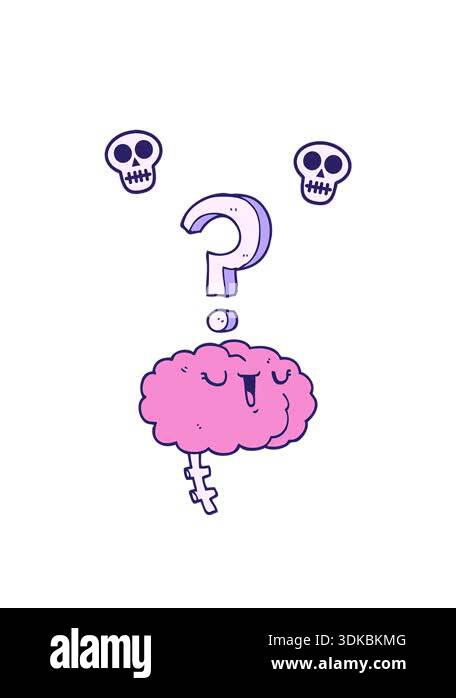 spinning skulls animation of cartoon curious brain Stock Video Footage ...