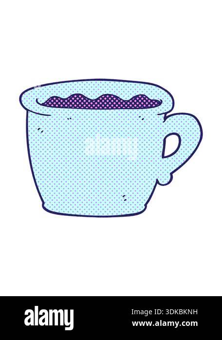 shaking motion animation of freehand drawn cartoon old coffee cup Stock ...