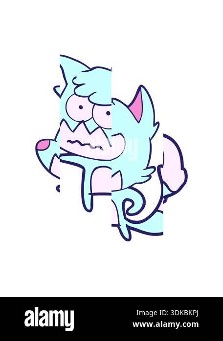 splitting motion animation of cartoon annoyed fox design Stock Video ...