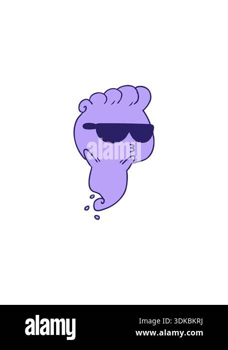 radioactive glowing animation of freehand drawn cartoon of scary ghost ...