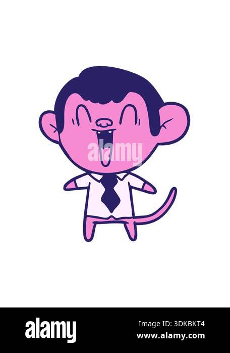 jiggle motion animation of cartoon laughing monkey Stock Video Footage ...