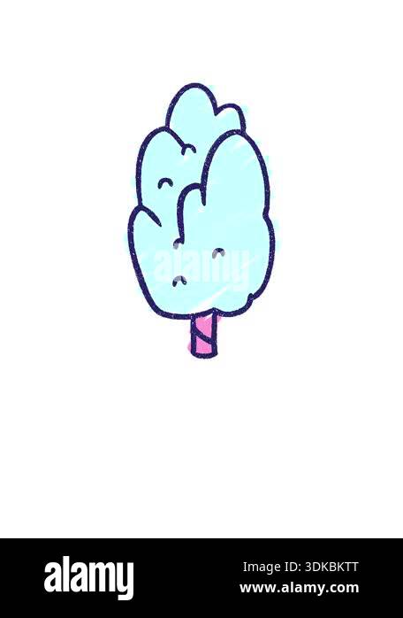 rise and float animation of Tree Chalk Drawing cartoon Stock Video ...