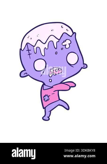 pixelize effect animation of cute cartoon zombie Stock Video Footage ...