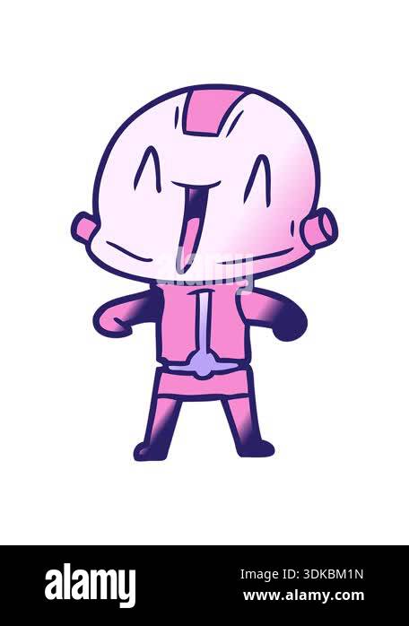 shine light effect animation of a cartoon cyborg Stock Video Footage ...