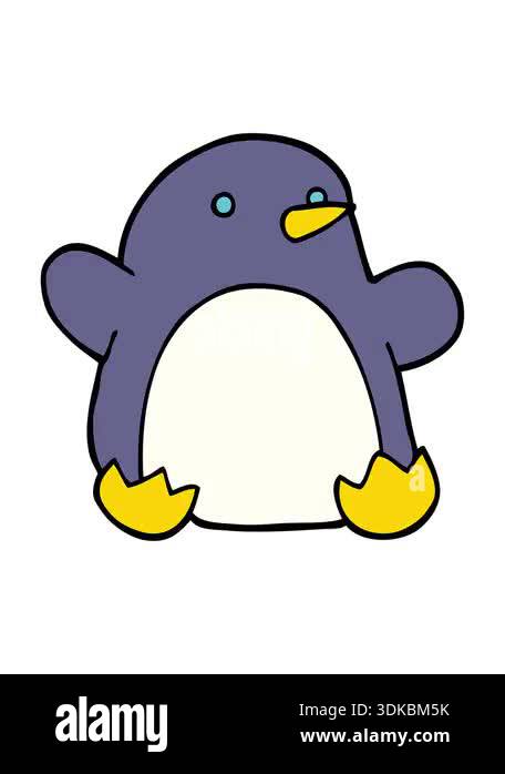 shivering motion animation of cartoon doodle christmas penguin Stock ...