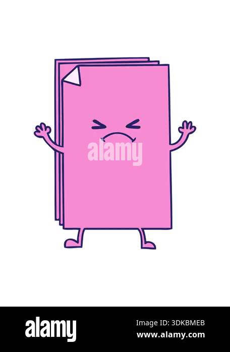 shivering motion animation of hand drawn quirky cartoon cross paper ...