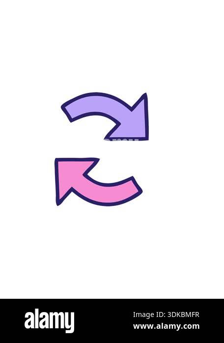horizontally vibrating animation of cute cartoon of a direction arrow ...