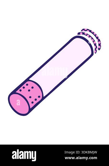 bobbing motion animation of comic book style cartoon of a cigarette ...