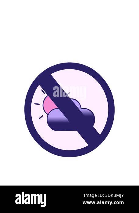 stretching up animation of gradient shaded cartoon of a weather warning ...
