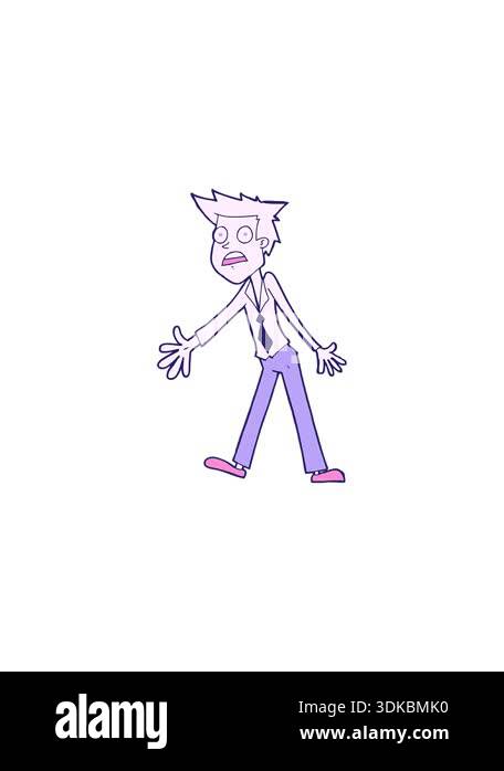 radioactive glowing animation of cartoon stressed man Stock Video ...