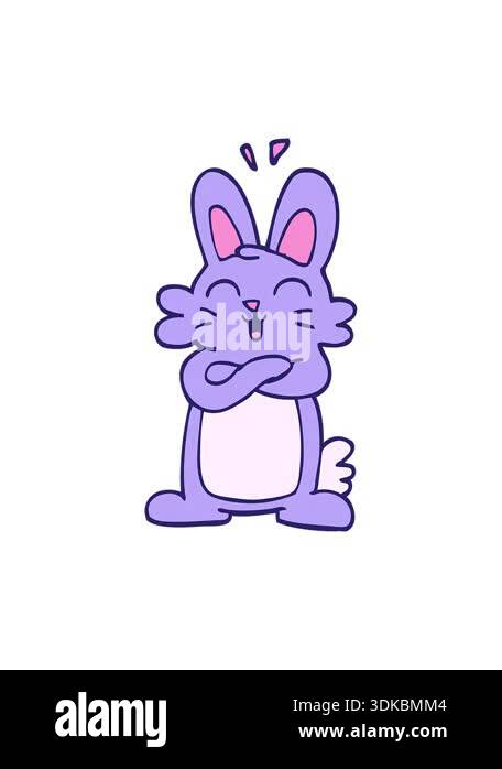bob and pause animation of cartoon doodle cute bunny Stock Video ...