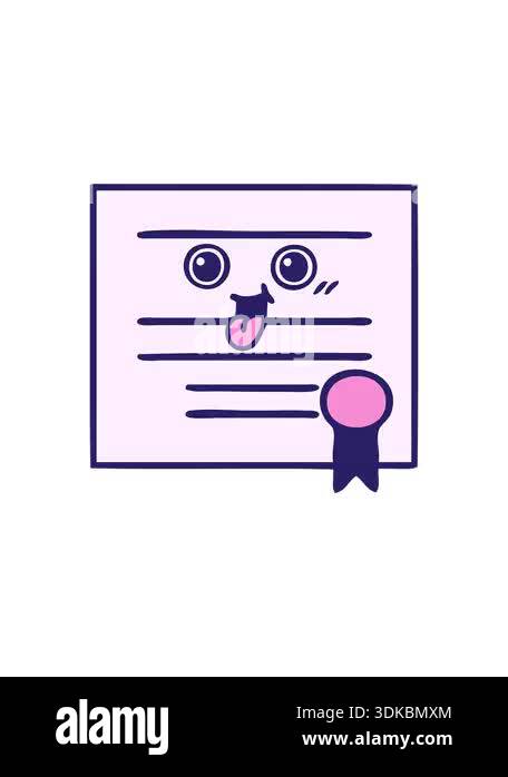 flashy sales animation of cute cartoon of a graduation diploma Stock ...