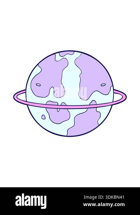 neon light effect animation of cartoon alien planet Stock Video Footage ...