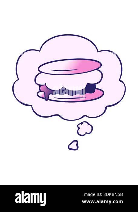 pixelize effect animation of smore cartoon with thought bubble in ...