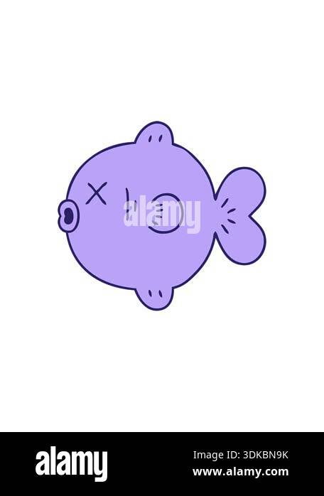 starburst effect animation of funny cartoon fish Stock Video Footage ...