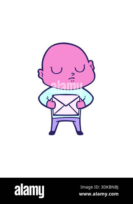 radioactive glowing animation of cartoon bald man Stock Video Footage ...