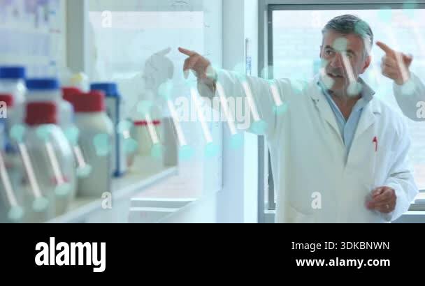 Pointing molecular overlay on transparent digital display scientist ...