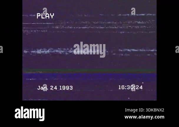 PLAY indicator initiating static noise flickering across CRT interface ...