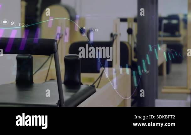 Camera framing Pilates reformer initiating data overlay fading and ...