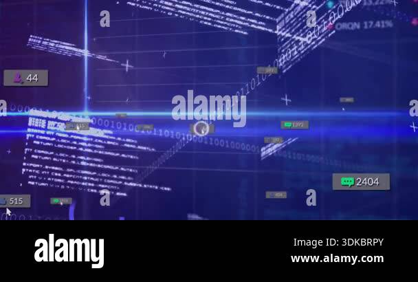 When blue beam appearing binary code drifting and icons drifting as ...