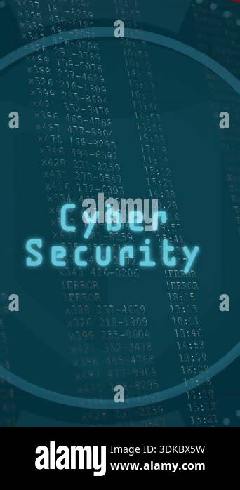 Animation of data processing and padlock over blue background. Social ...