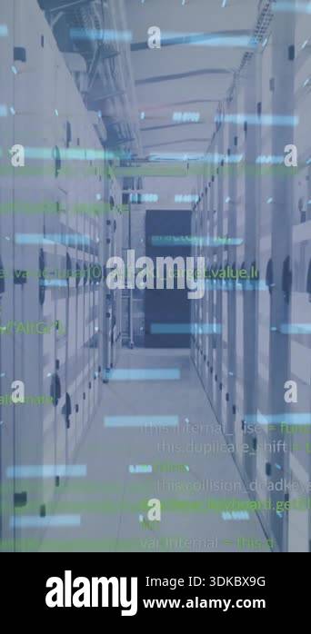 Animation of financial data processing over computer servers. Global ...