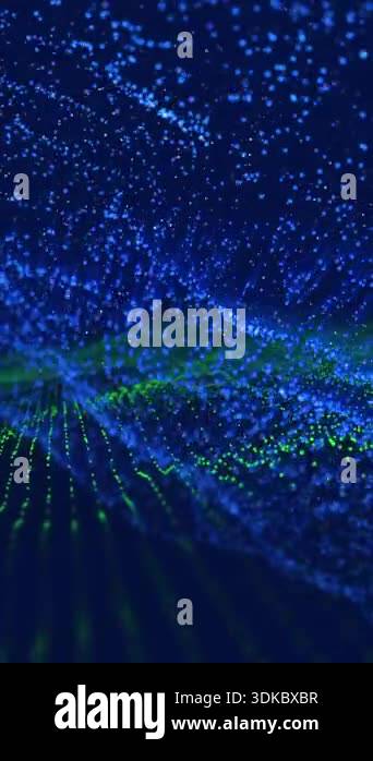 Animation of blue waves moving over blue background. Technology ...