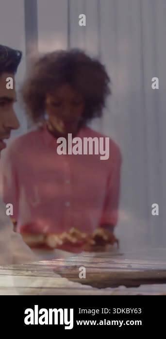 Animation of timelapse with people over diverse coworkers with ...