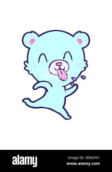 bobbing motion animation of funny bear cartoon character Stock Video ...