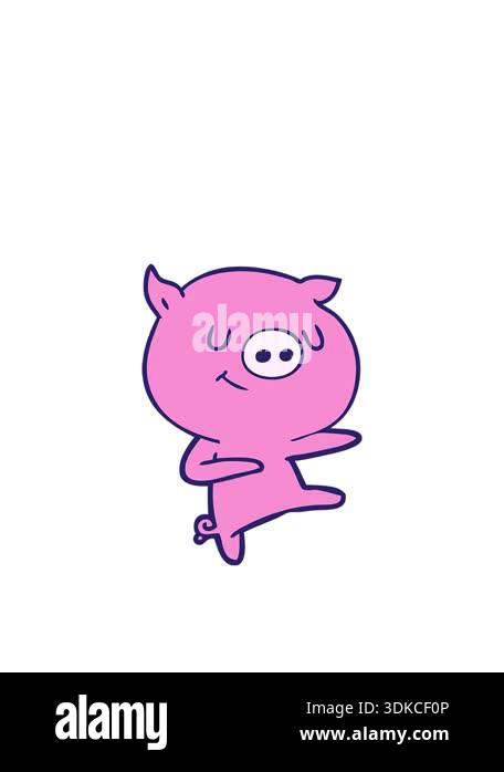 jumping motion animation of happy cartoon pig dancing Stock Video ...