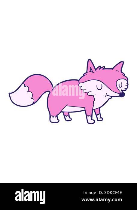shivering motion animation of cartoon of a cute fox Stock Video Footage ...