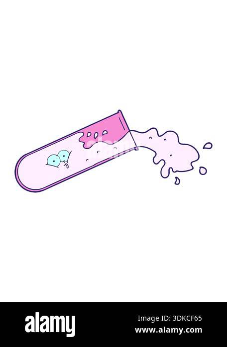 bobbing motion animation of cartoon test tube spilling Stock Video ...