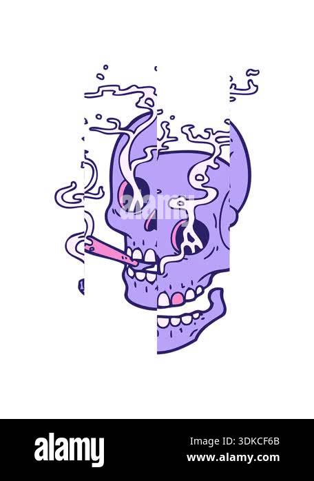 splitting motion animation of smoking skull Stock Video Footage - Alamy