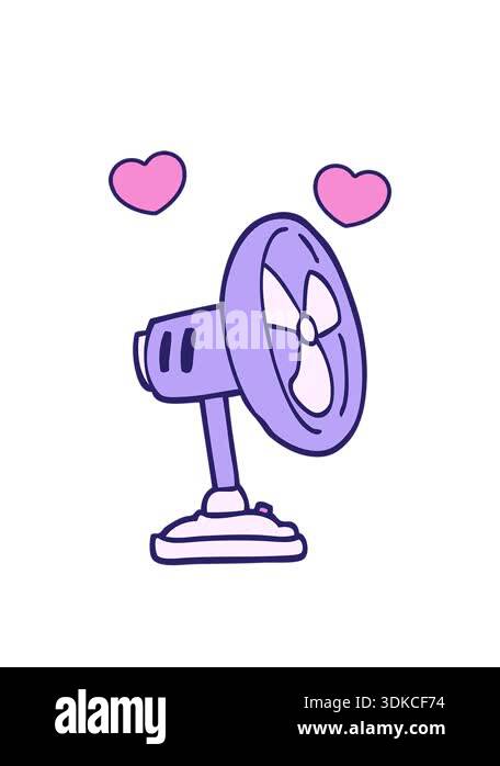 spinning hearts animation of hand drawn doodle style cartoon desktop ...
