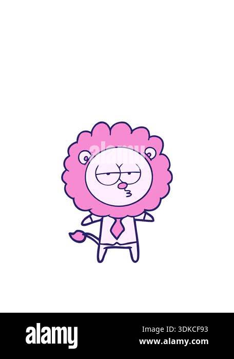 jumping motion animation of cartoon bored lion office worker Stock ...