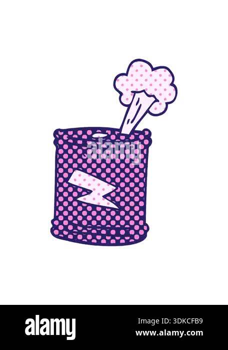 pixelize effect animation of cartoon doodle fizzy drinks can Stock ...